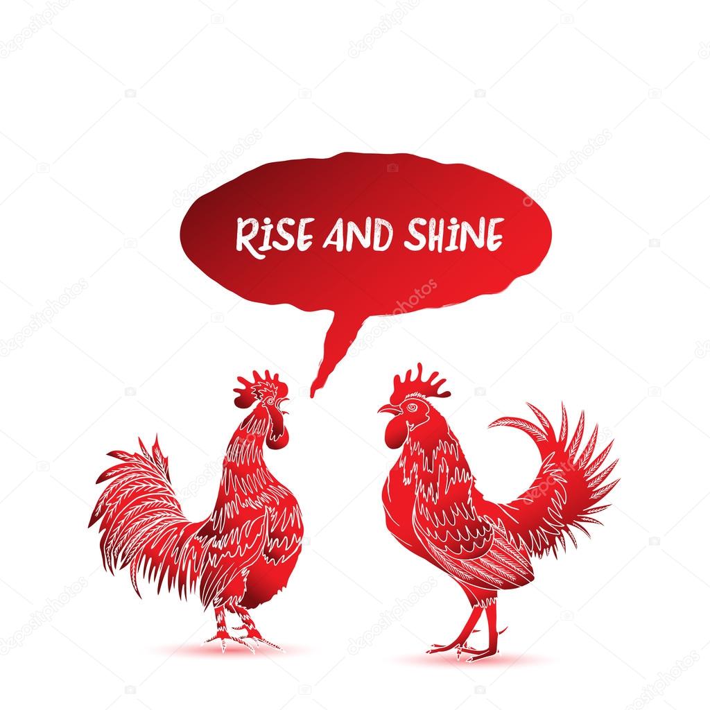 Hand drawing Chinese roosters Stock Vector Image by ©goldenshrimp ...