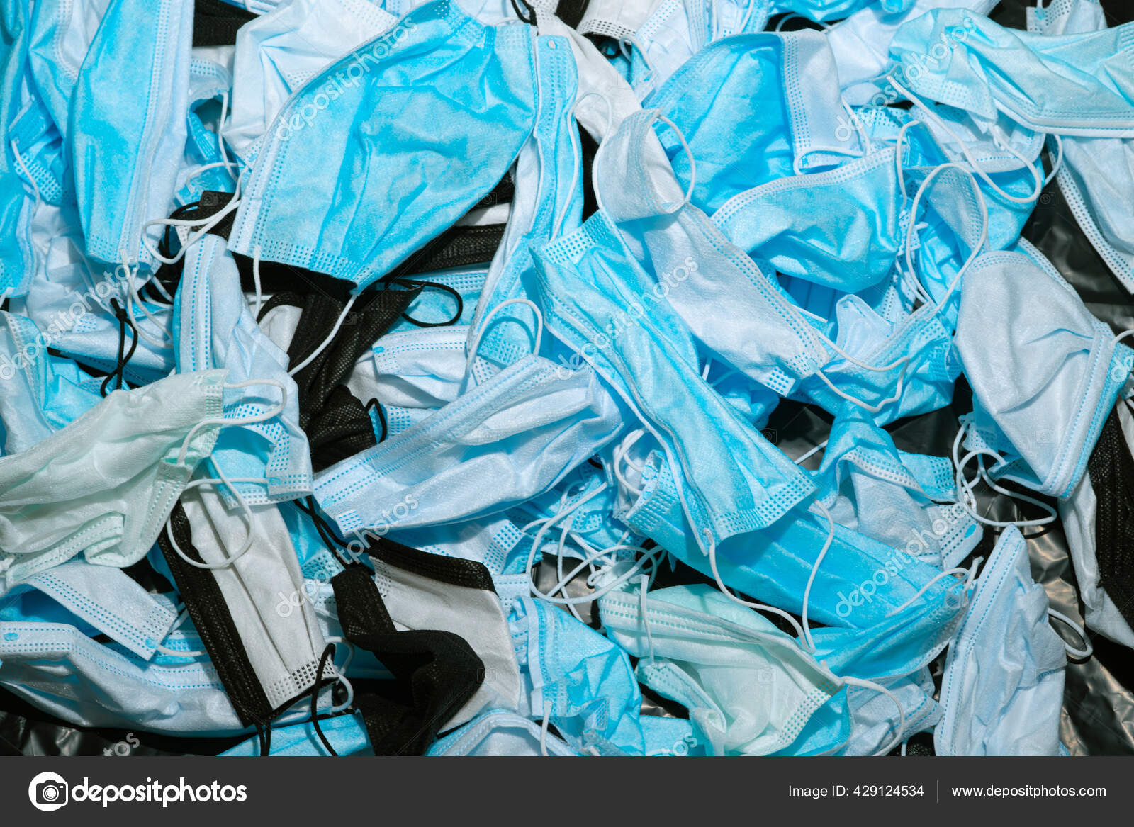 Medical Masks Table Pile Used Personal Protective Equipment Ppe ...