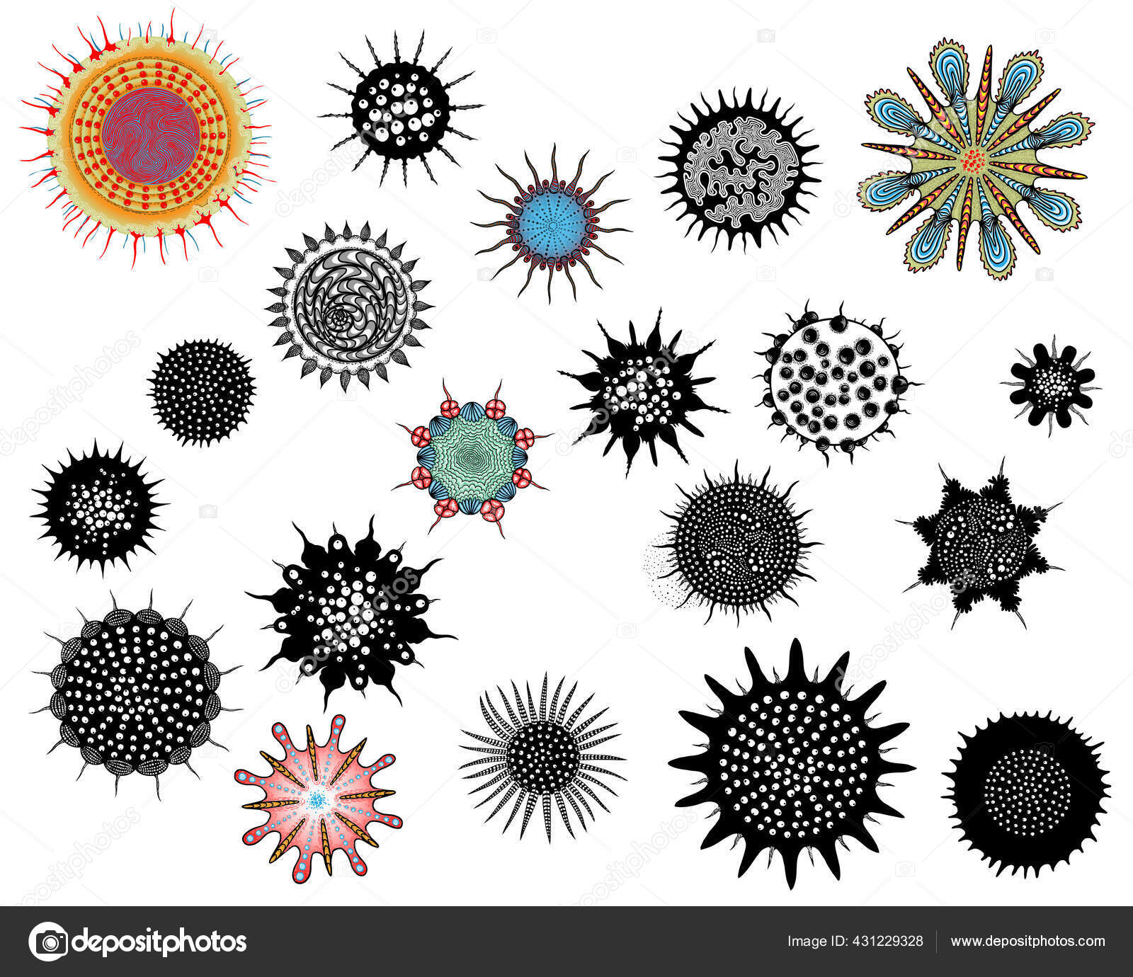 Coronavirus Covid Abstract Art Drawing Infectious Agents Contagious ...