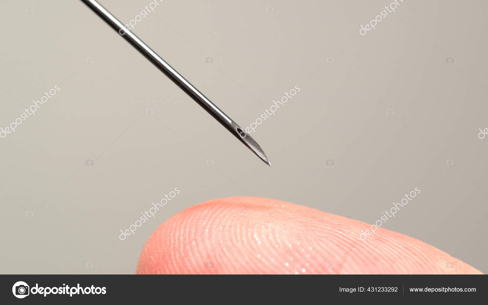 Finger Touching Medical Syringe Needle Macro Close Trypanophobia ...