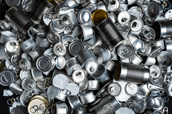 Recycle empty cans and tin for food and drink. Aluminum soda cans and ...