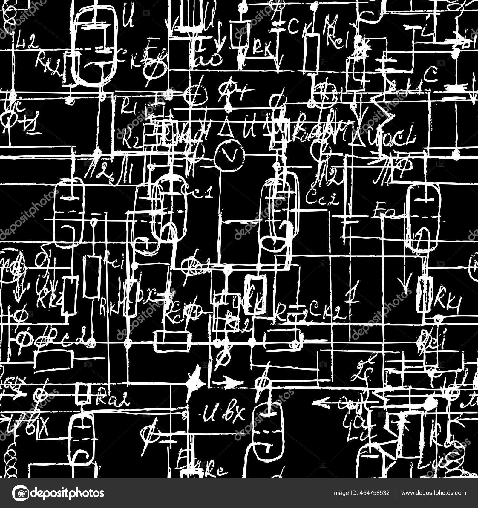 Scientific Seamless Texture Handwritten Formulas Electronic Components ...