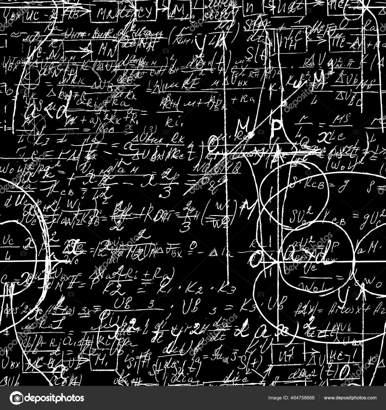 Seamless Endless Pattern Background Handwritten Mathematical Formulas ...