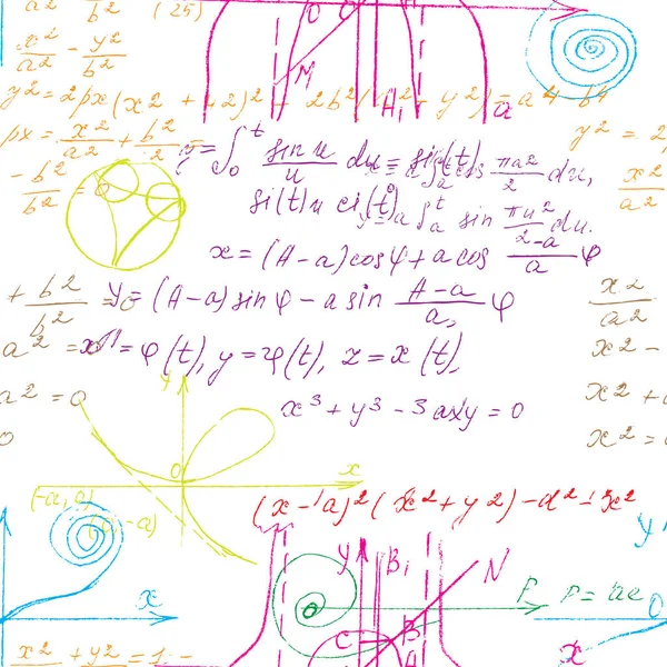 Math Seamless Pattern Endless Pattern Handwriting Various Operations ...