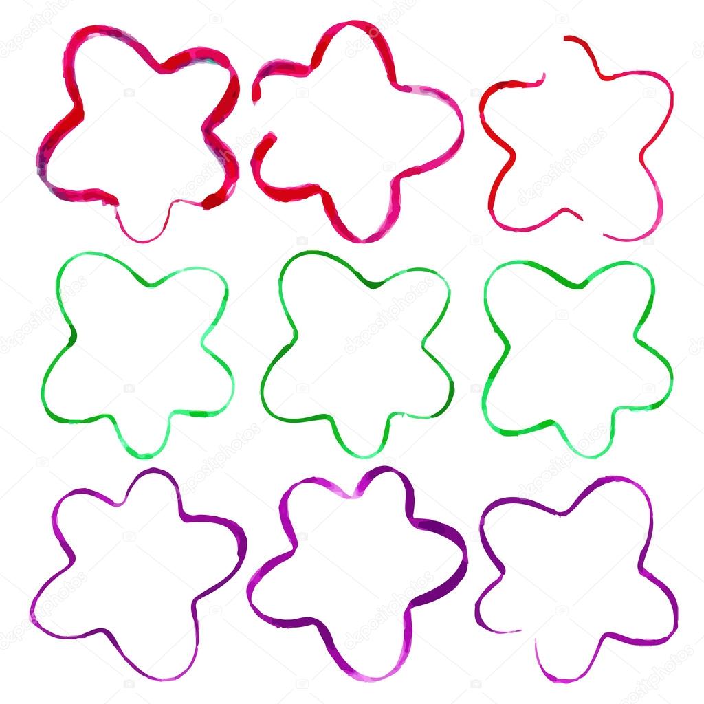 Set of abstract flowers Stock Vector by ©goldenshrimp 62798811