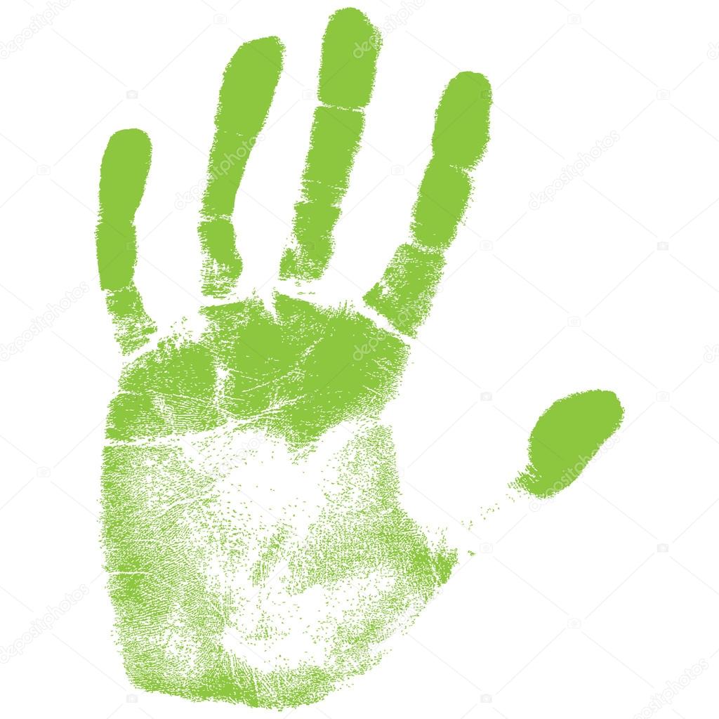 Green Hand Print Clip Art