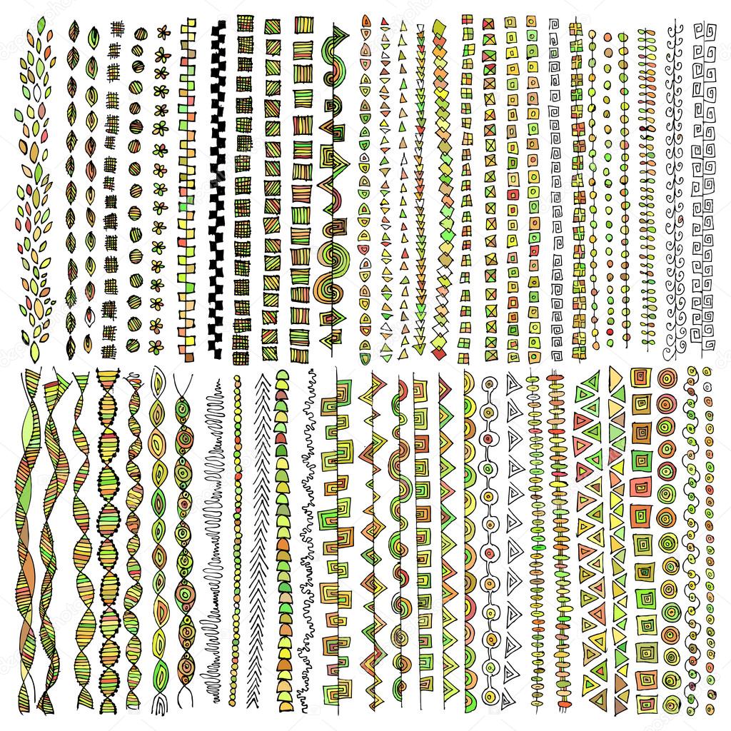 Color design line borders set — Stock Vector © goldenshrimp #63868615