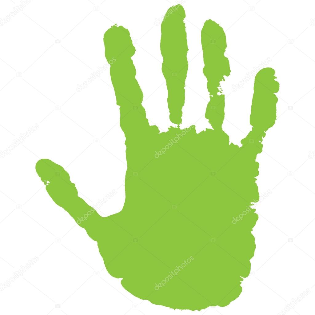 Impression de main verte image vectorielle par goldenshrimp ...