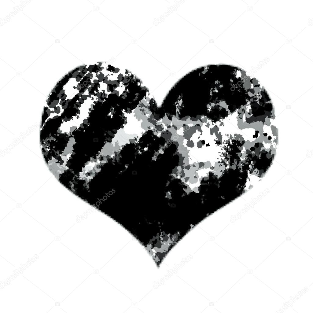 Corazón, pintado de negro . Vector de stock por ©goldenshrimp 81423466