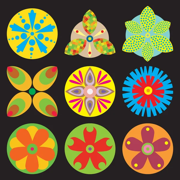 A set of 4 chinese floral designs — Stock Vector © clipart-design #21237695