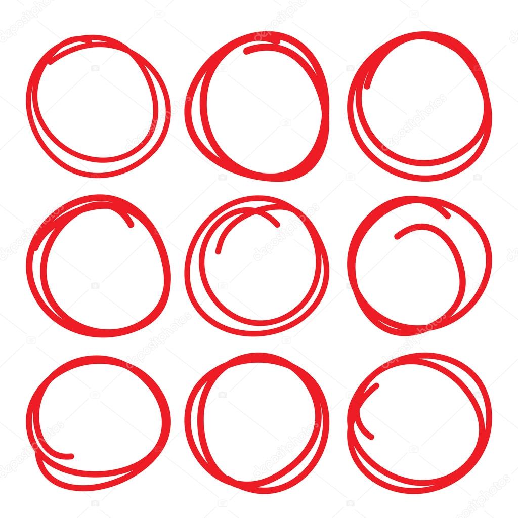 Red highlight circle set — Stock Vector © goldenshrimp #92104000