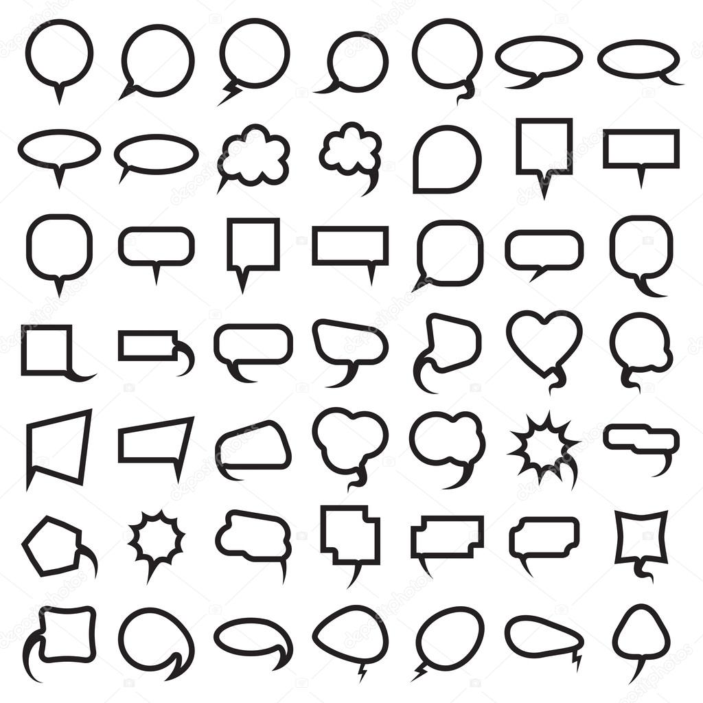 Speech bubbles shapes set. Stock Vector Image by ©goldenshrimp #92516090