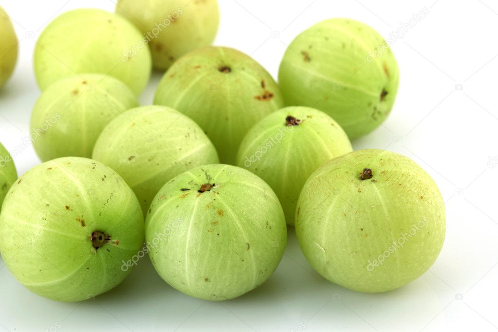 Fresh gooseberries on white Stock Photo by ©Qpicimages 76155303