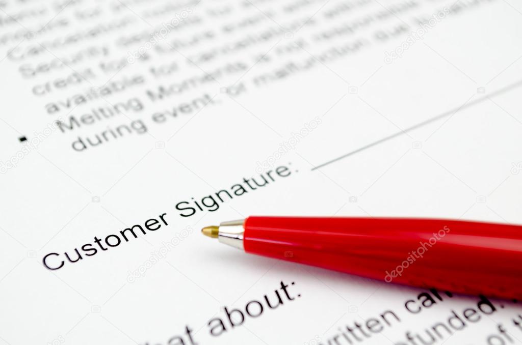 Customer signature — Stock Photo © plumber274 #81557990