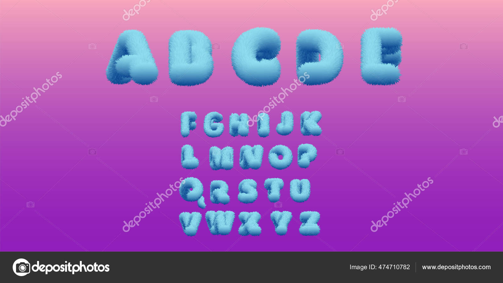 English Fluffy Alphabet Style Creative Vector Font Design Creative Set ...
