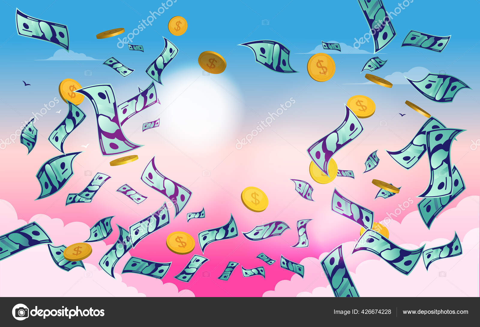 Money Falling From The Sky Vector