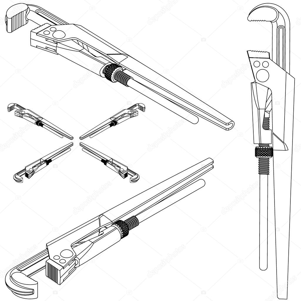 Set tools isometric on a white background Stock Vector Image by ...