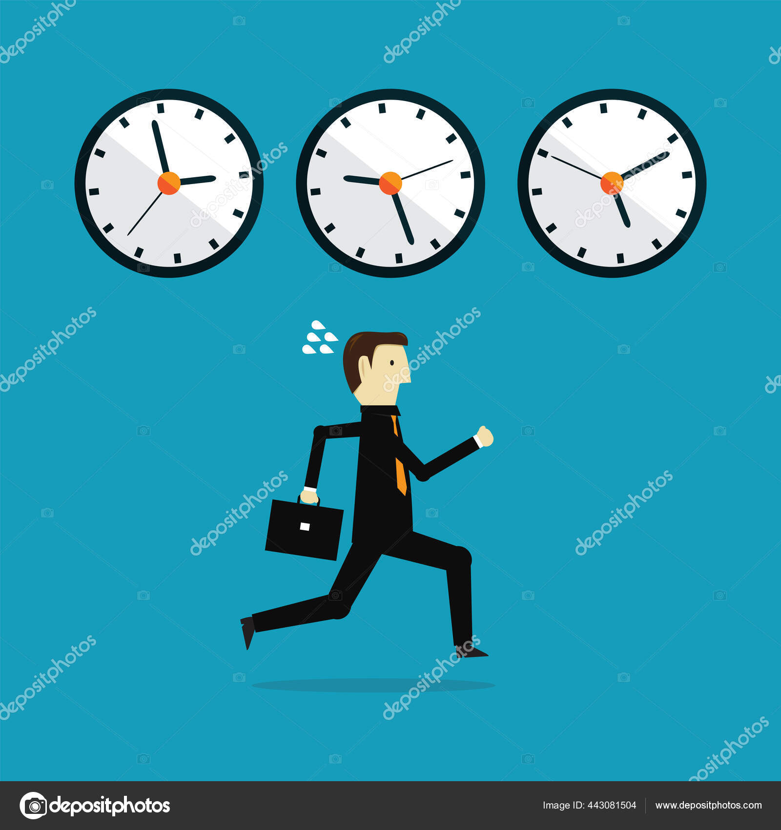 Businessman Many Clocks Stock Vector Image by ©Ja_inter #443081504