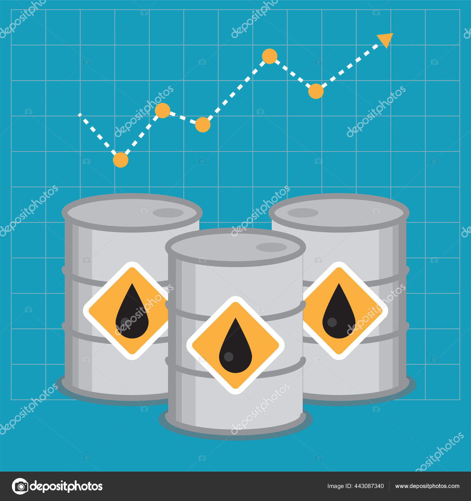 Chart Shows Oil Price Rising Stock Vector Image by ©Ja_inter #443087340