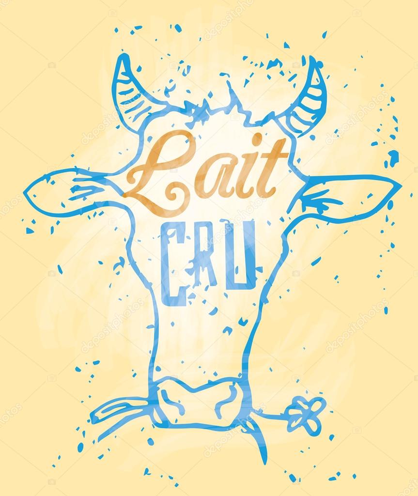 Lait Cru Signage in a Cow Head Stock Vector by ©Vectorielle 60440959