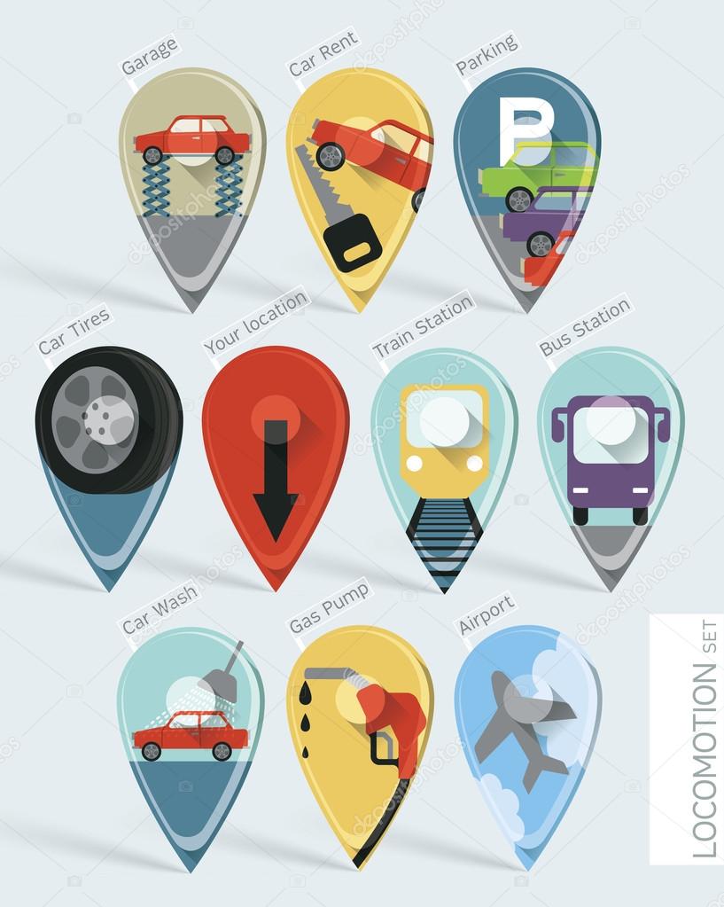 Locomotion symbols for the car owner Stock Vector Image by ©Vectorielle ...
