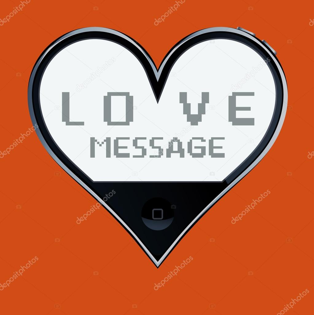 Heart shaped telephone: love message. Stock Vector Image by ...