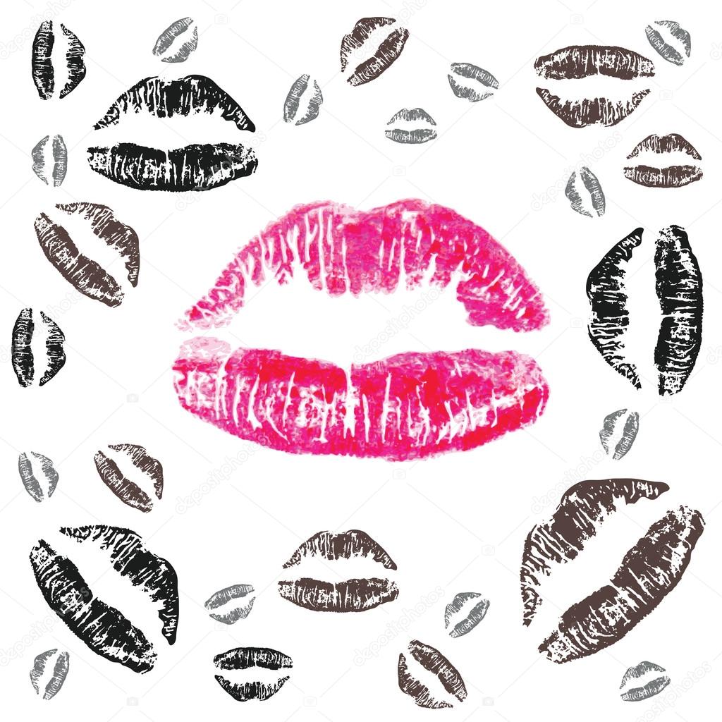 Backgroung of lip prints o Stock Vector Image by ©Vectorielle #78039886