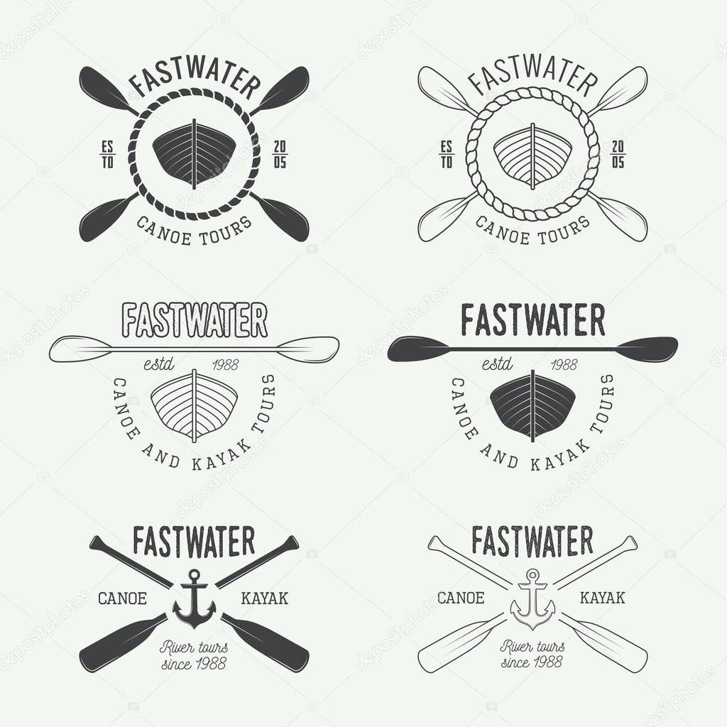 Set of vintage rafting logo, labels and badges. Stock Vector by ©De ...