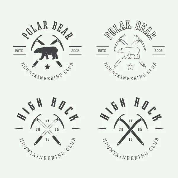 Vintage arctic mountaineering logos, badges, emblems — Stock Vector ...