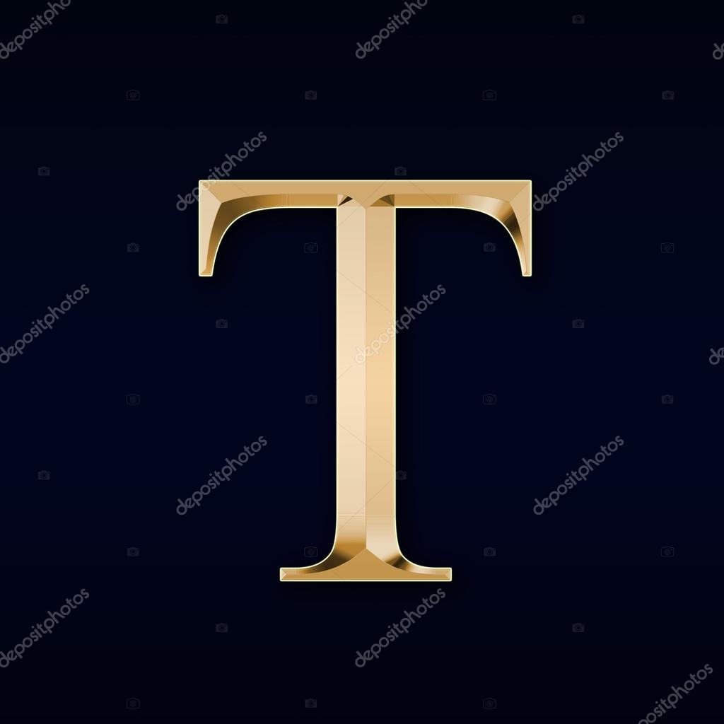 T Letter In Gold