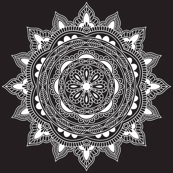 Mandala Line Art Designs Black Background Coloring Page Kids Adults ...
