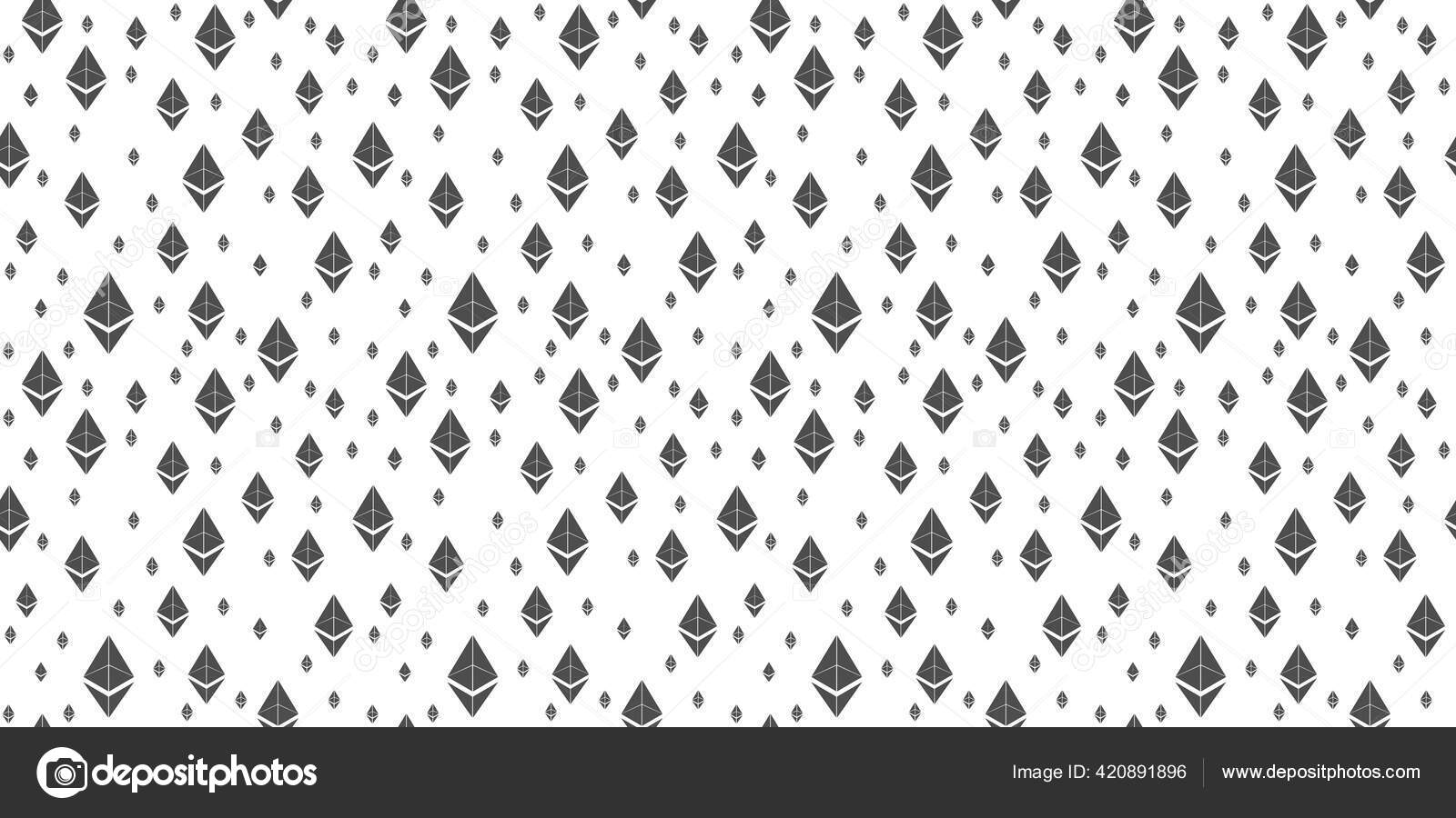 Cryptocurrency Seamless Pattern Ethereum Logo White Backgrounds Stock Vector Image by ...