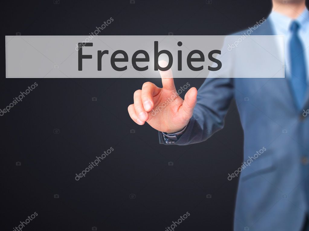 Free Offer - Businessman hand pressing button on touch screen in ...