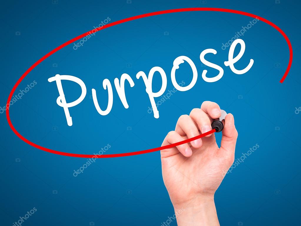 Man Hand writing Purpose with black marker on visual screen — Stock ...