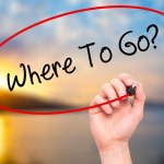 Where To Go? text on blackboard Stock Photo by ©dizanna 288610016