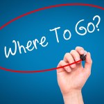 Where To Go? text on blackboard Stock Photo by ©dizanna 288610016