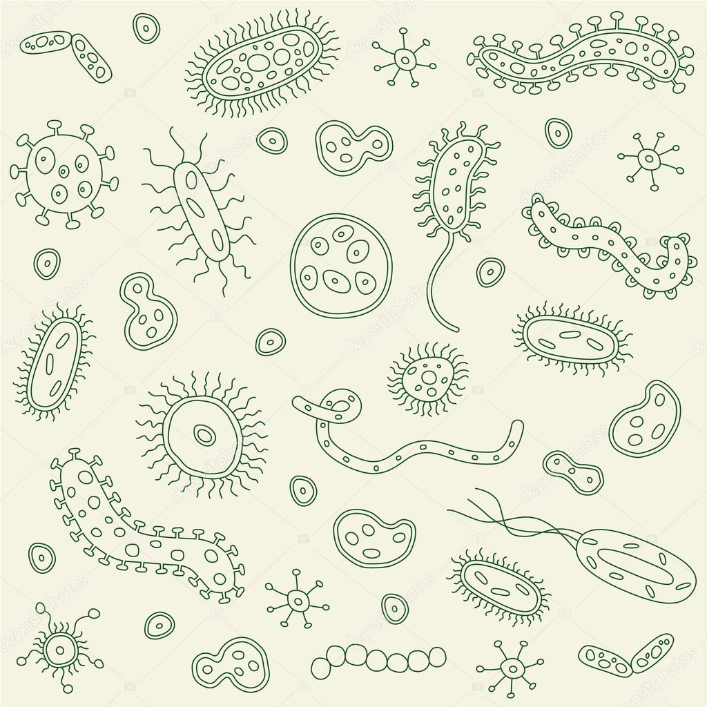 Hand Drawn Green Germ Vectors Stock Vector by ©AndyFrith 76520381