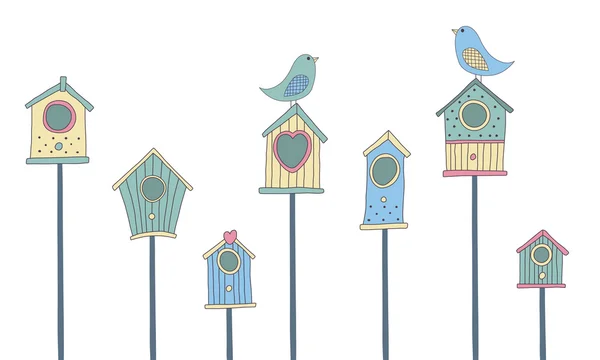 Vector Set of Cute and Colorful Bird Houses Stock Vector Image by ...