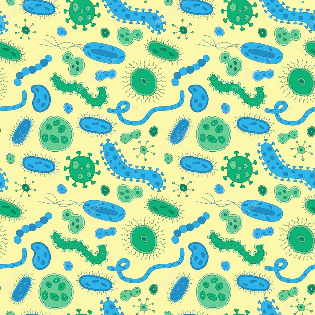 Blue and green germs on a yellow background Stock Vector Image by ...
