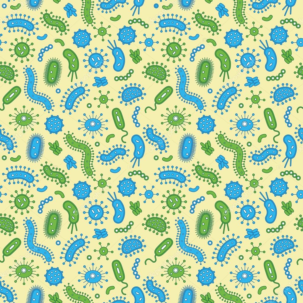 Blue & green bacteria on a yellow background Stock Vector Image by ...