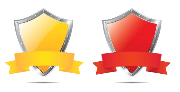 Steel shield with ribbon Stock Vector Image by ©Makhnach #35495357