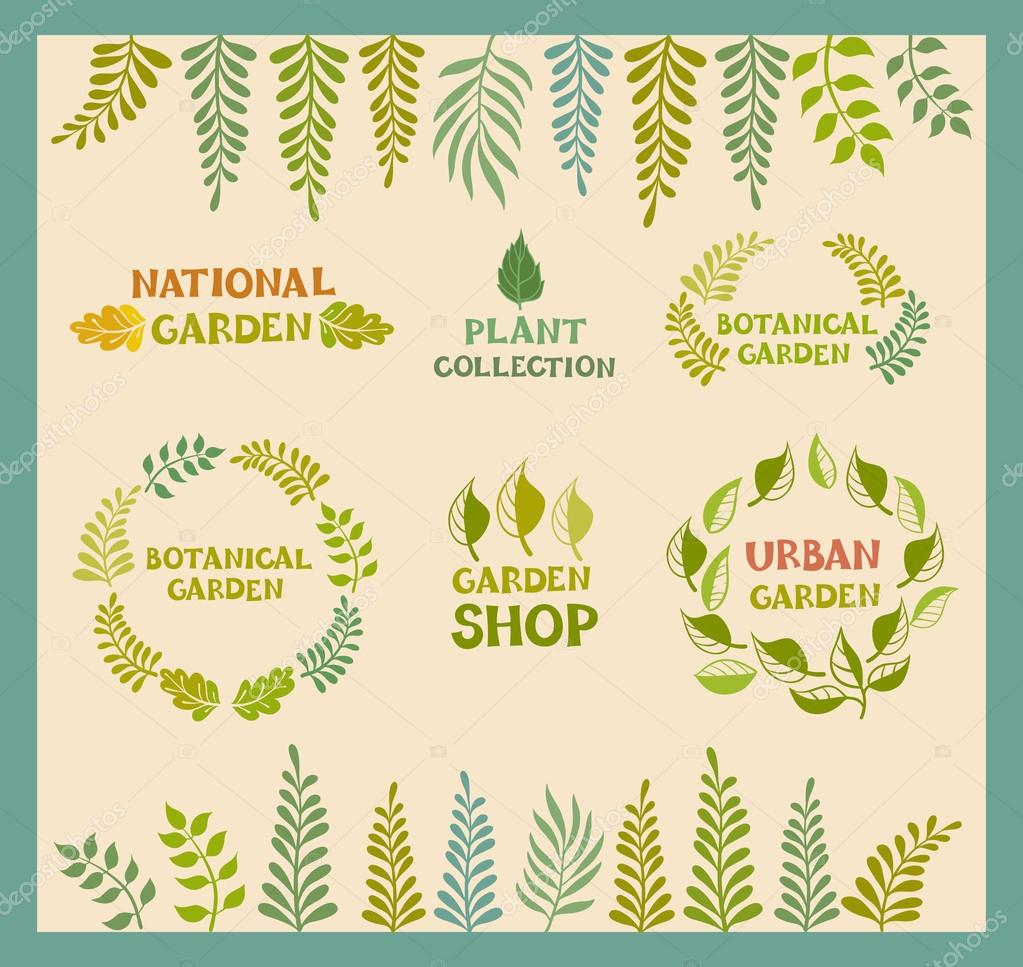Set of botanical round leaf backgrounds Stock Vector Image by ©coffeee ...