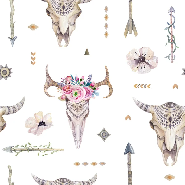 Aztec arrows, feathers, cow skulls — Stock Photo © mykef #108417990