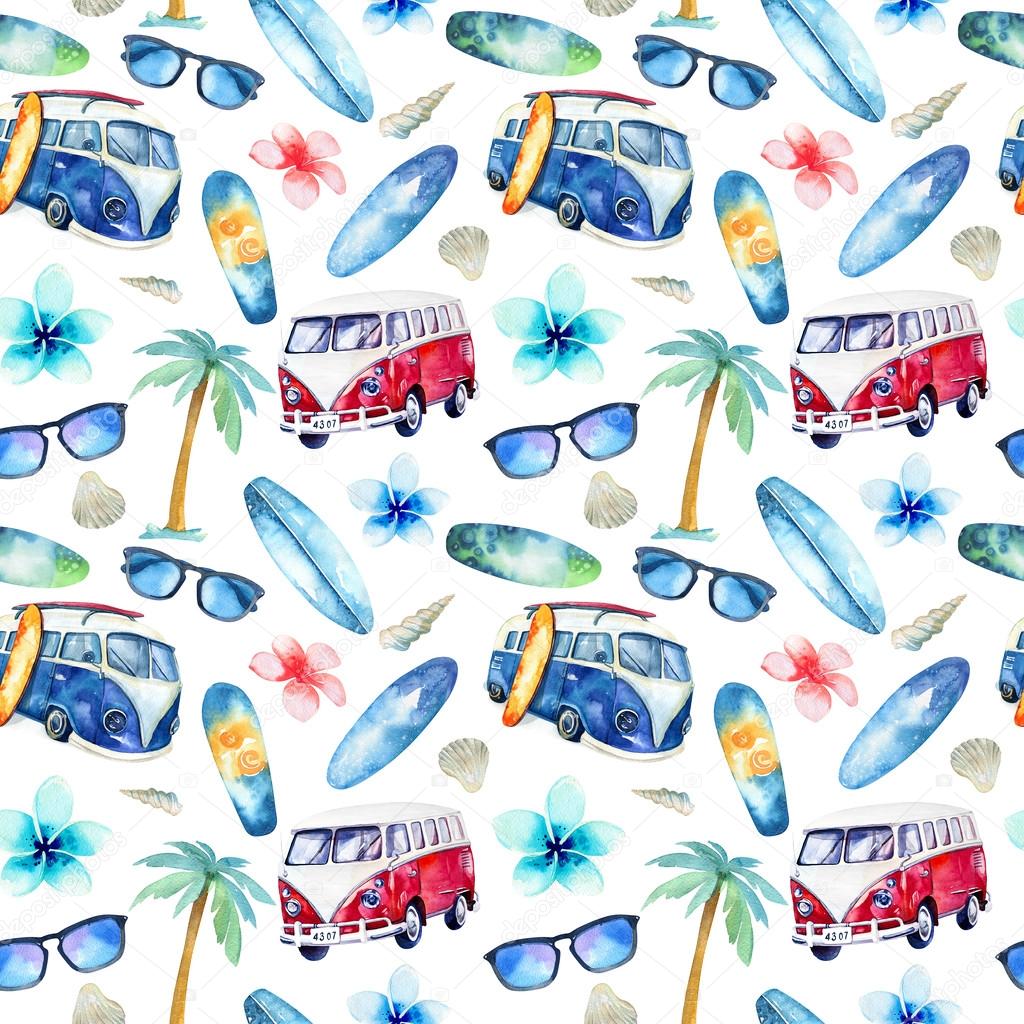 Watercolor ocean surfing background — Stock Photo © mykef #120181290