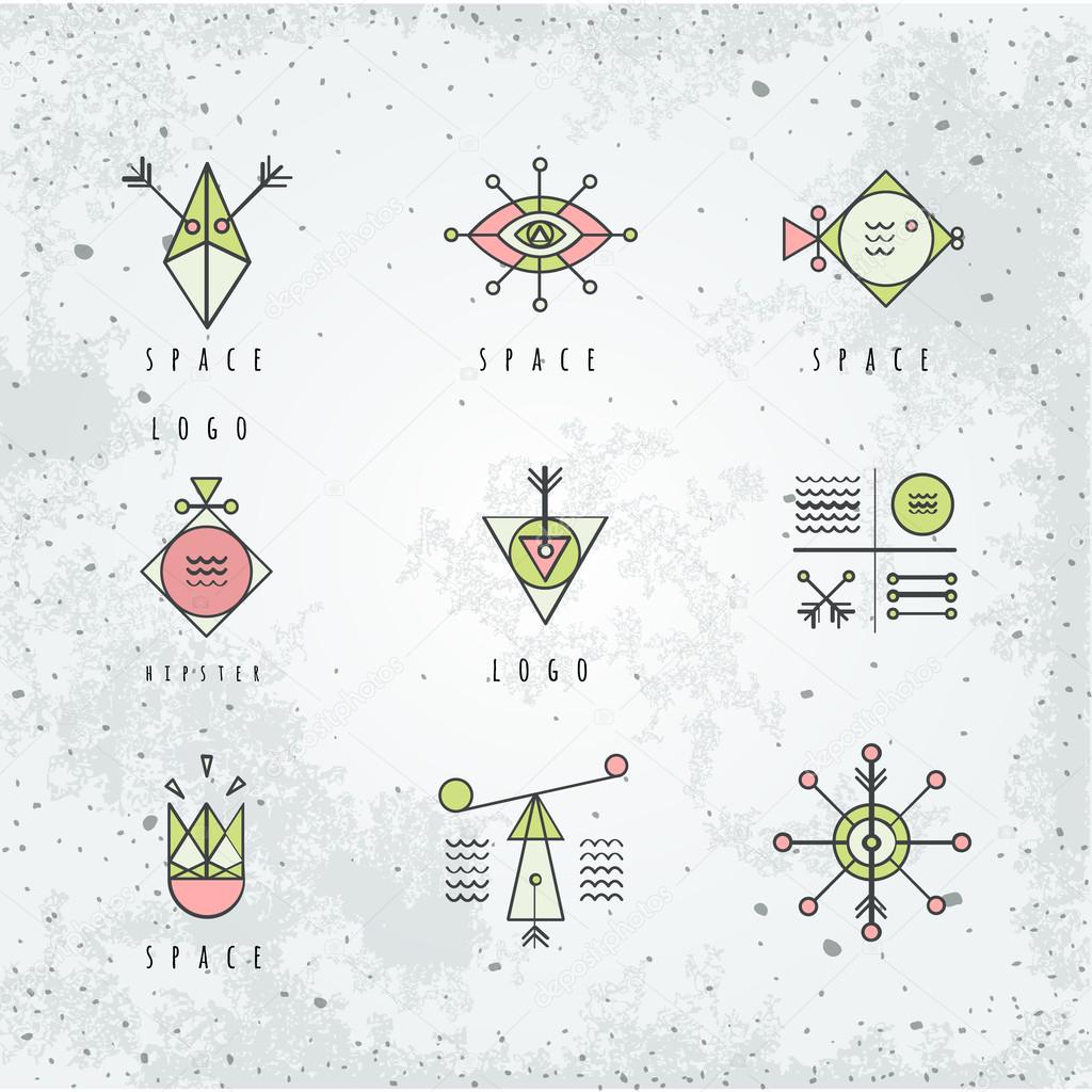 Line shapes geometry. Polygon style with geometric shapes. — Stock ...