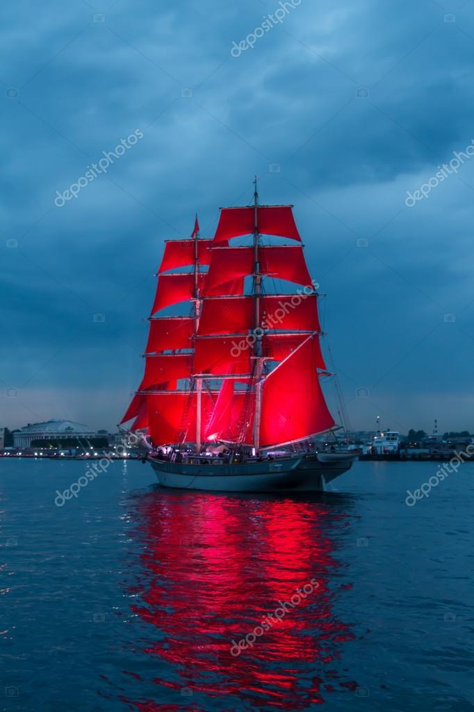 Scarlet Sails celebration in St Petersburg. Stock Photo by ...