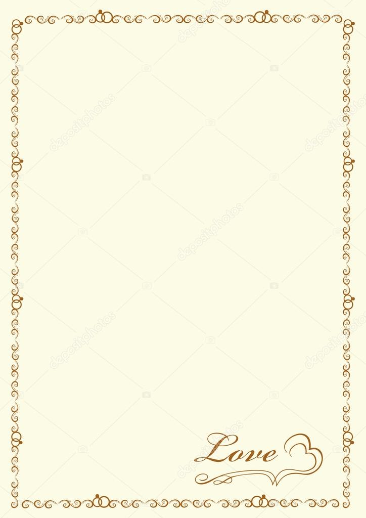 Original gold frame for congratulation lovers and printing A4 Stock ...