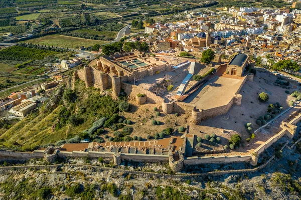 Aerial View Biar Castle Valencia Province Spain Donjon Towering Town ...