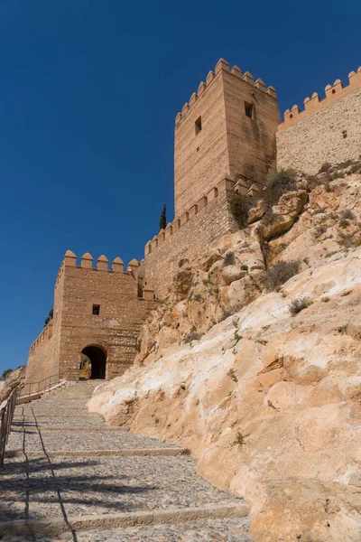 Almeria Medieval Castle Panorama Blue Sky Air Andalusia Spain Former ...