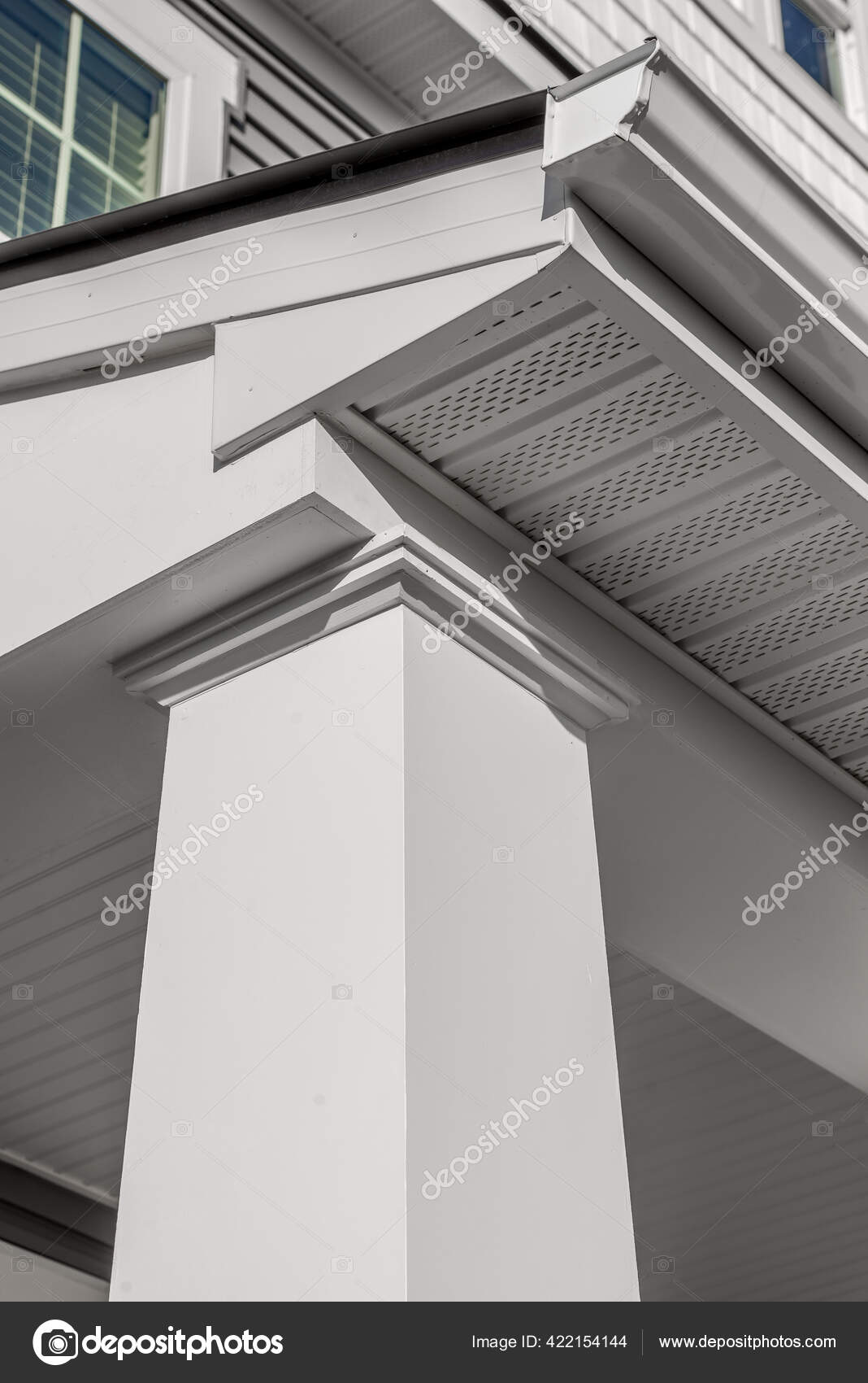 Colonial White Custom Porch Columnswith Wood Looking Vinyl Column Wrap ...